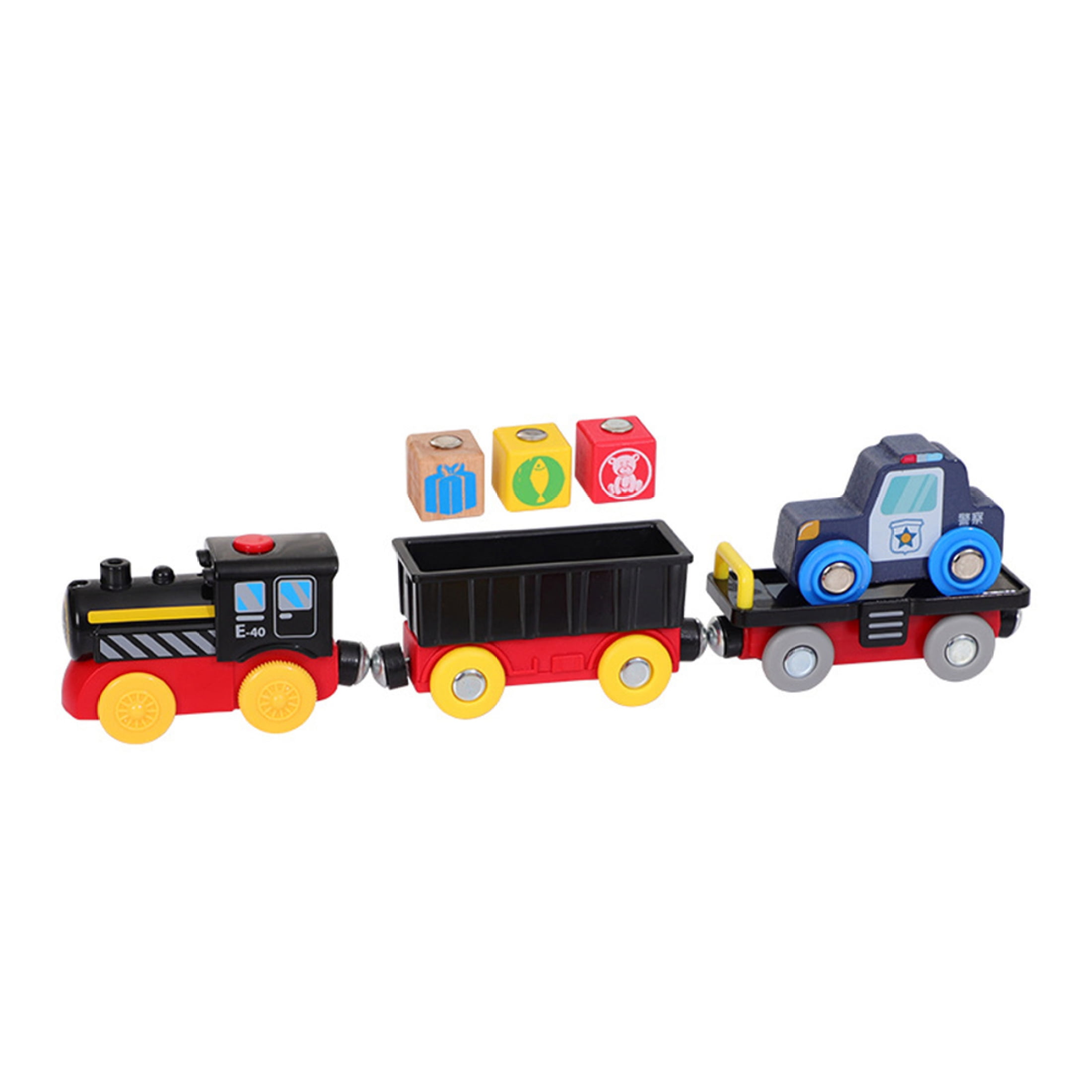 EUBUY Electric Railway Train Battery Powered Train Toy Fire Alarm Fire ...