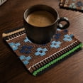 Bohemian Woven Cup Mats Set Fabric Heat Proof Absorbent Table Pads ...