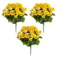 Nearly Natural UV Resistant Outdoor Artificial Geranium Bush - Set of 3 ...