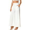 Allegra K Women's Casual High Waist Drawstring Elastic with Pocket Wide ...