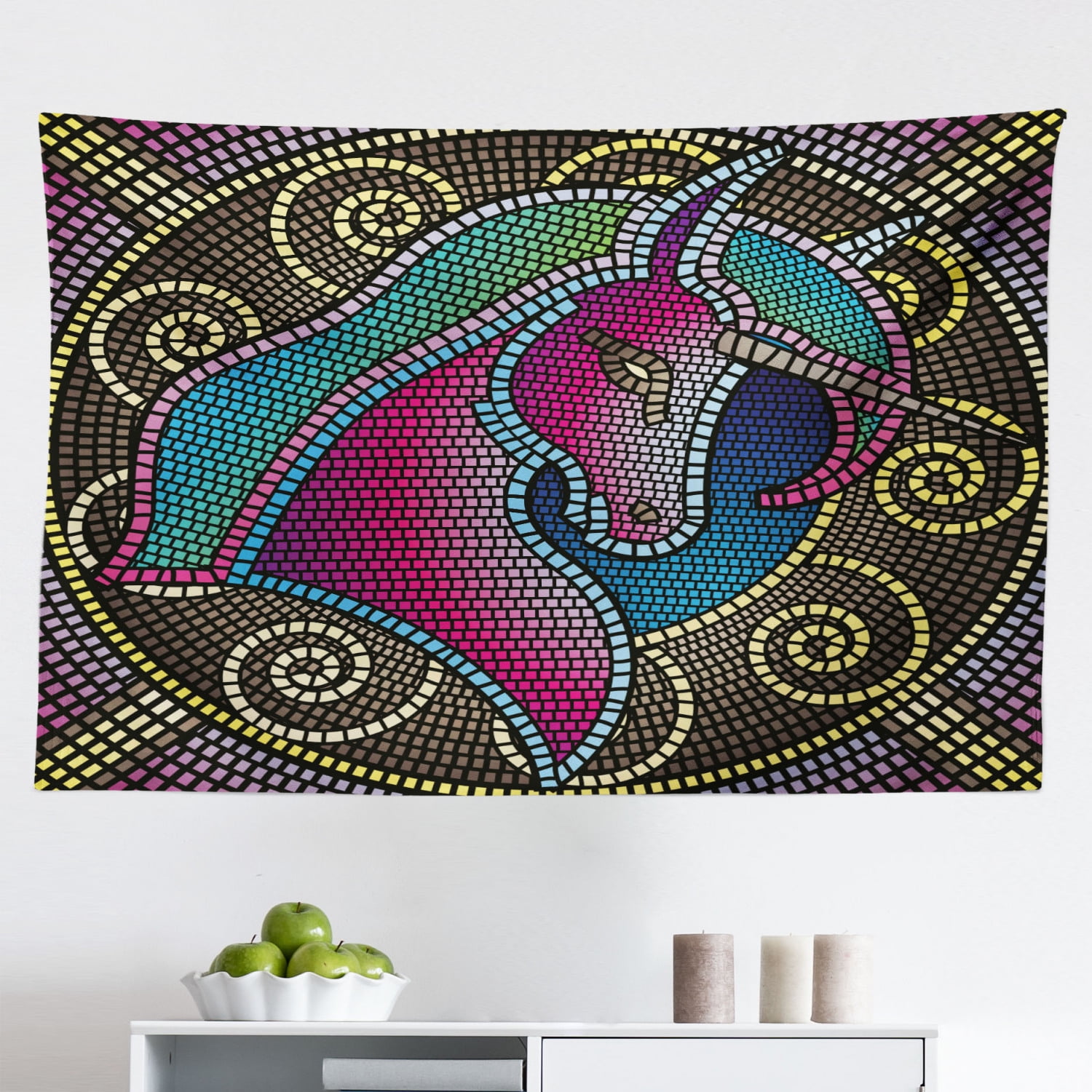 Grunge Tapestry, Egyptian Pyramids Modern Triangles with Murky Effects ...