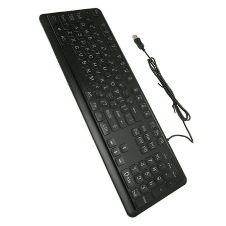 Computer Keyboard, Large Bold Letters Relieves Eyestrain White LED ...