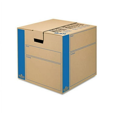 Bankers Box SmoothMove Basic Moving Boxes, Small, Kraft, Black, 25 ...