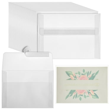 Juvale 300 Pack Clear Greeting Card Sleeves, 5x7 Inch Transparent ...