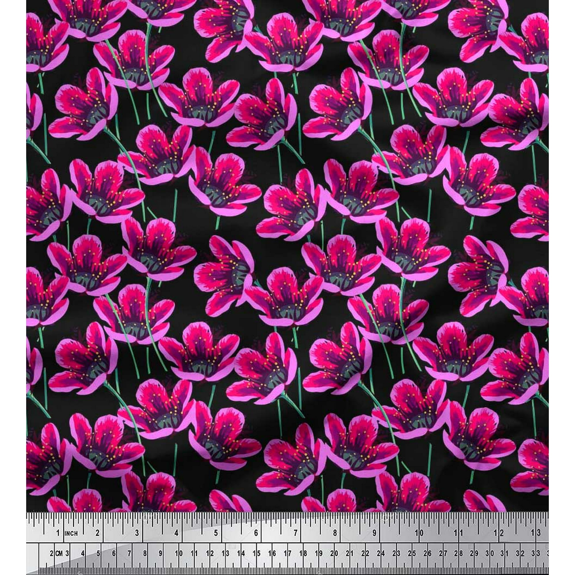 Click here for Soimoi Cotton Duck Fabric Artistic Floral Printed... prices