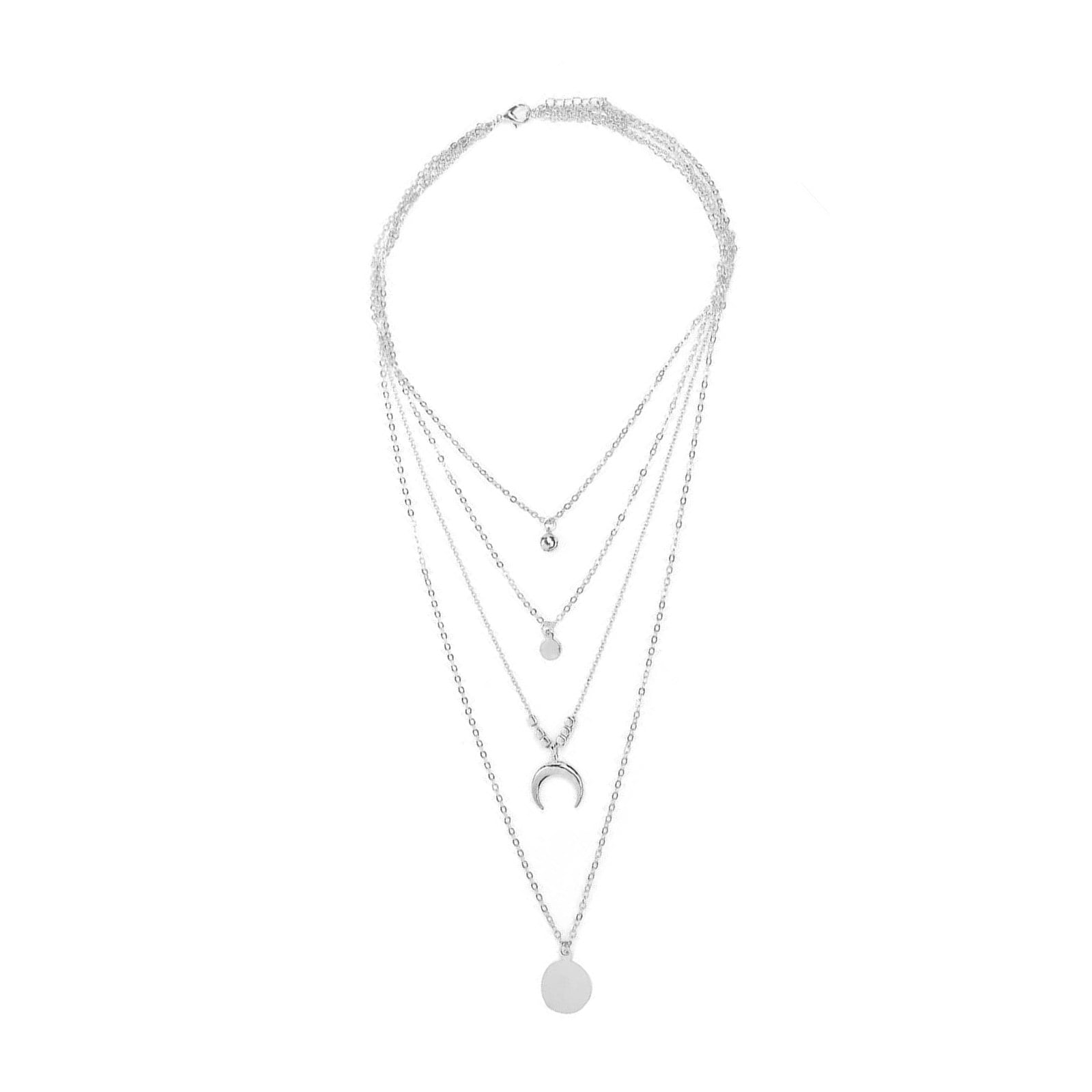 Click here for Yangzheee Layered Necklace Rhinestone Pendant Neck... prices