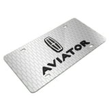 Lincoln Aviator 3D Logo on Front Grill pattern Brushed Aluminum License ...