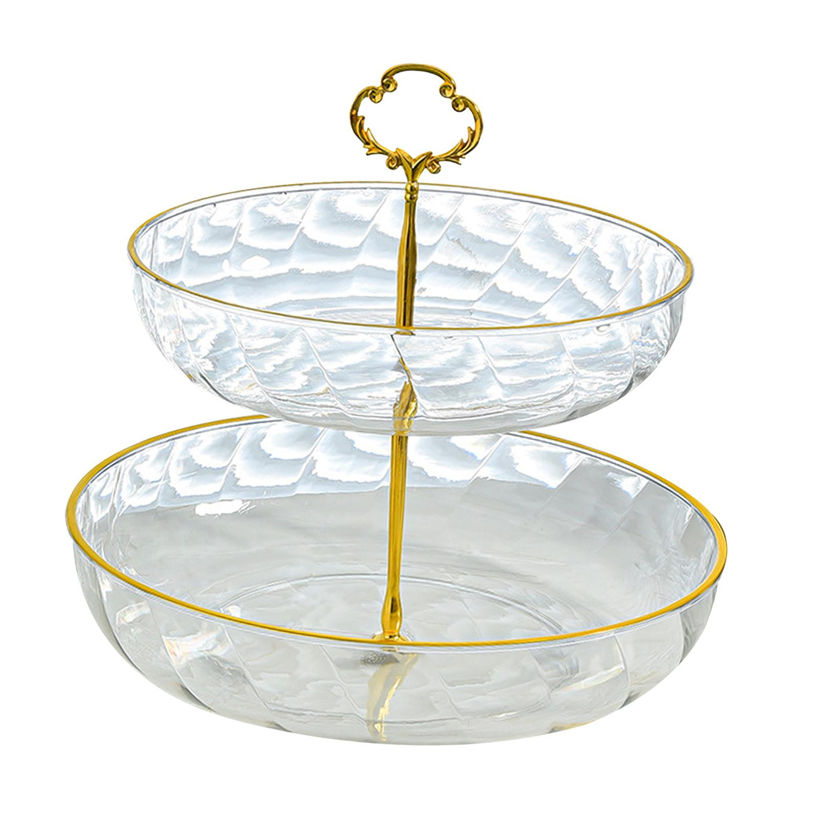 Cake Stand 2 Tier Fruit Snack Plates Dinner Table Dessert Rack Pastry ...
