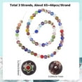 3 Strands Handmade Millefiori Glass Round Bead Strands Mixed Color 6mm ...