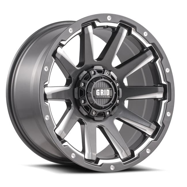 Grid Wheels 4189865G15 18 x 9 in. Gloss Graphite Milled & Chrome Gd04 ...