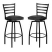 Home Square Backless Metal Swivel Counter Stool in Gray - Set of 2 ...