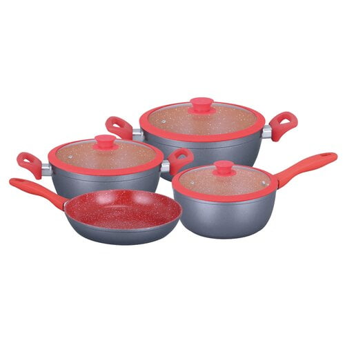 Royal Cook 7 Piece Heavy Aluminum Nonstick coating cookware set, with ...