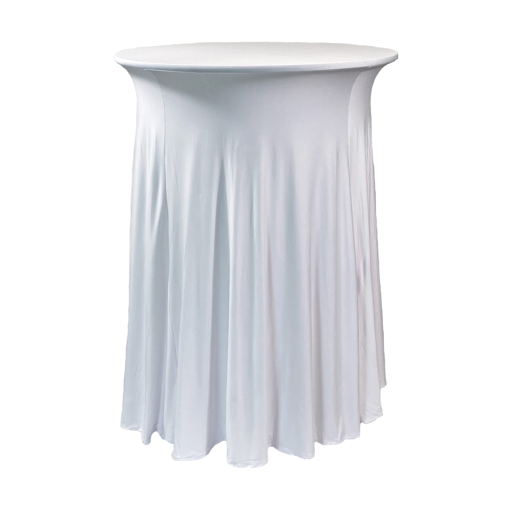 30 inch Round Highboy Cocktail Wavy Draping Spandex Table Cover White ...