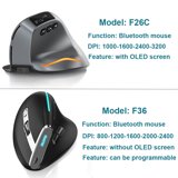 NSXXKJ Bluetooth Vertical Mouse Wireless Ergonomic Mice with OLED ...