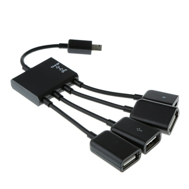 4 in 1 Micro USB Hub Male to Female Three USB 2.0 Host OTG Adapter ...