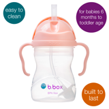 b.box Sippy Cup with Weighted Straw - Spill Proof, 8 oz, [Tutti Frutti ...