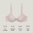 BLAKE & CO. 2 Pack Junior's Micro Underwire Push Up Bra with Adjustable Straps, Sizes 34B-40DD ...
