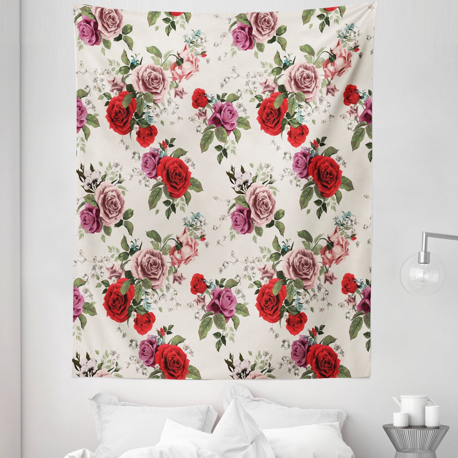 English Garden Tapestry, Floral Repeating Pattern of Romantic Roses ...