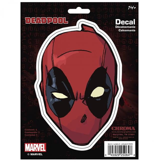 Deadpool 815383 Deadpool Face Vinyl Car Decal - Walmart.com