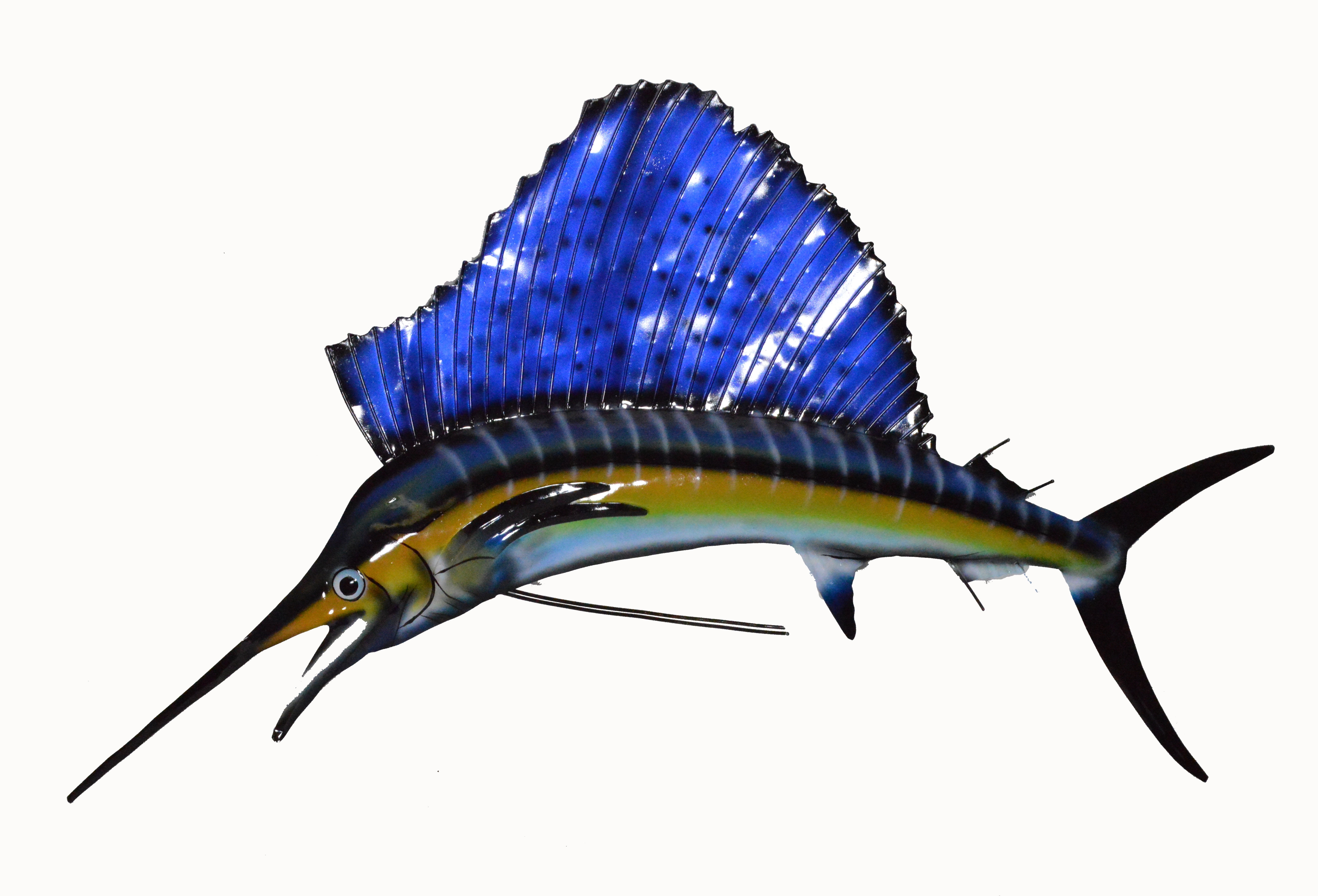 Lg METAL Hand Carved SAILFISH MARLIN Wall Art Sport Fishing Trophy ...