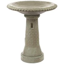 Solid Rock Stoneworks Daisy Birdbath 2pc 25" Tall x 19" Diameter Desert Sand Color - Walmart.com