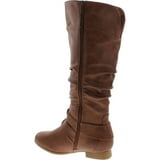 Top Moda Womens Coco-20 Knee High Round Toe Buckle Slouched Riding Flat ...
