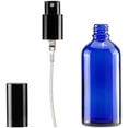 Blue Glass Spray Bottles 4oz, with Small Fine Mist Spray, Metal Cap ...