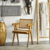 DecMode Teak Wood Woven Lounge Chair with Armrests, Brown - Walmart.com
