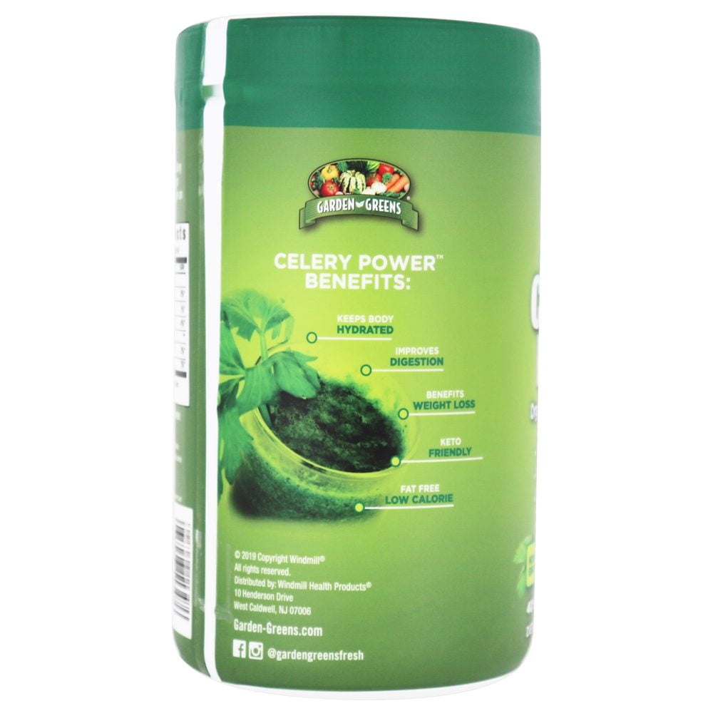 Garden Greens – Celery Power Organic Whole Food Juice Powder – 11.3 oz