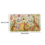 SDJMa Easter Bunny Eggs Farmhouse Kitchen Rugs Spring Rabbits Flowers ...