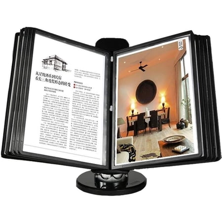 Magazine Rack，Flip File Rack Desktop Display Card 360° Horizontal ...