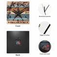 Blue Brown Texas Star Wooden Wall Clock Silent Non Ticking, Retro ...