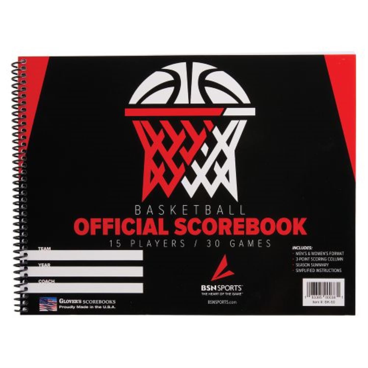Glovers Scorebooks Svs Logo Basketball Scorebook ( BK-50 ) - Walmart.com