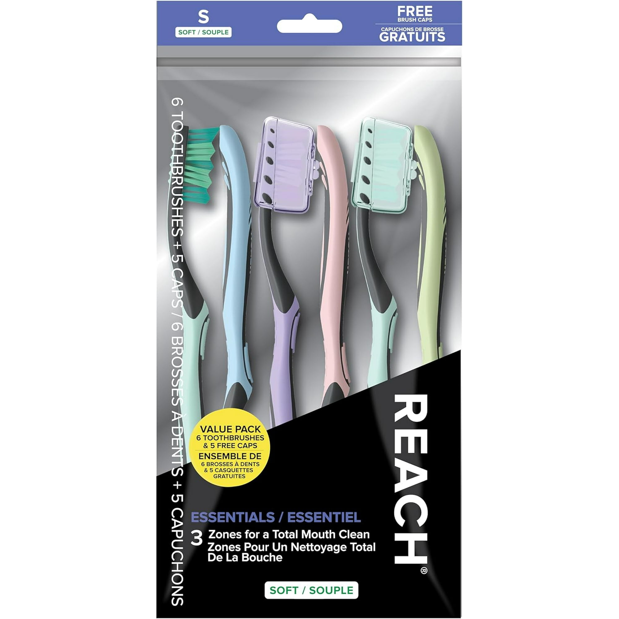 Click here for Hsmeiegadovf Reach Essentials Soft Toothbrush With... prices