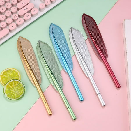 YDJKET Taian 5 Pieces Of Creative Styling Color Feather Pen Retro ...