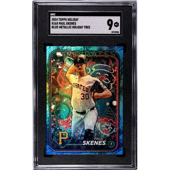 2024 Topps Holiday Paul Skenes #H165 Blue Metallic Holiday Tree ...