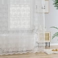 Extra Long White Lace Shower Curtain with Attached Valance, 84 Inch ...