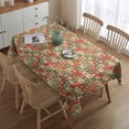 Christmas Icon Grid Red Green Pattern Rectangular Tablecloth 60x84 Inch ...