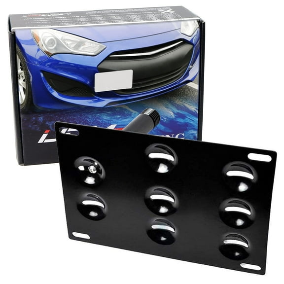 No Drill Front Bumper Tow Hook License Plate Mounting Bracket Adapter ...