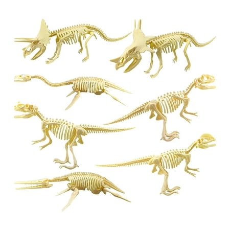 7x Dinosaur Skeleton Models PVC Made Tyrannosaurus Archeology ...