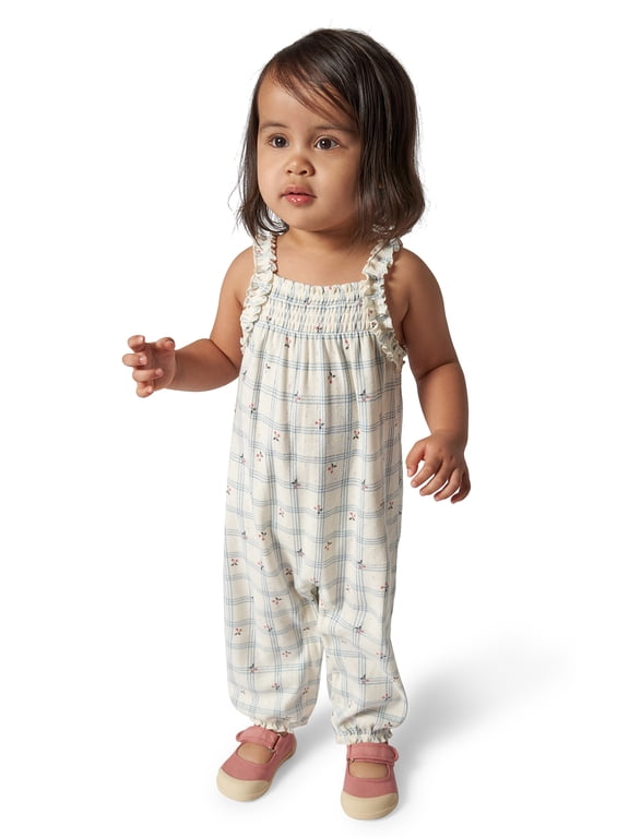 Modern Moments by Gerber Baby Girl Long Leg Romper, Sizes 0/3 Months ...
