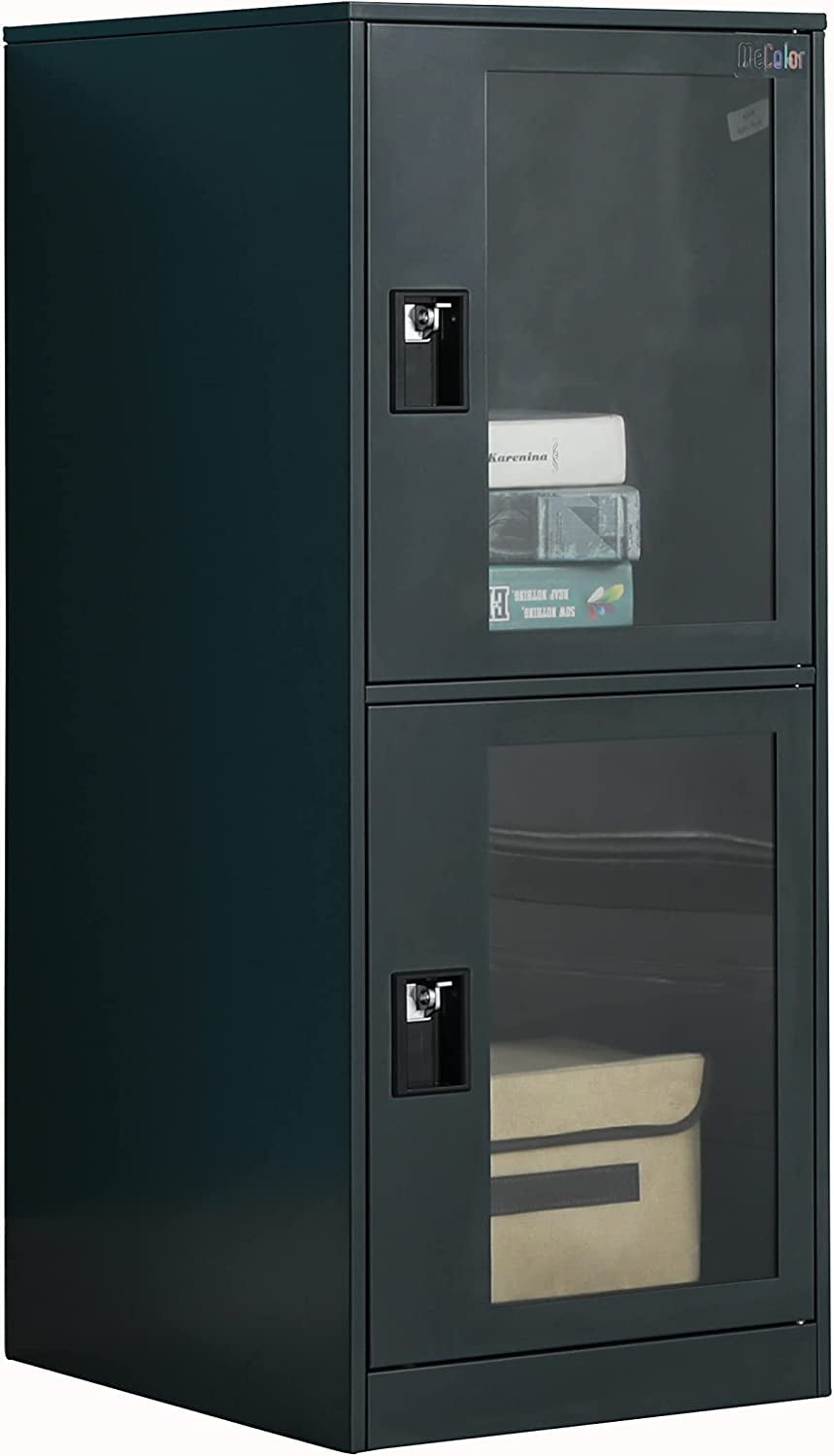 MECOLOR Steel Display Lock Style Single Tier Locker, 2-3 Compartments ...