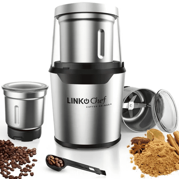 LINKChef Coffee Grinder, Spice Grinder with 4 Blades for Coffee Beans ...