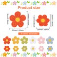 60Pcs 12 Style Flower Shape Two Tone Crochet Appliques Ployester Yarn ...