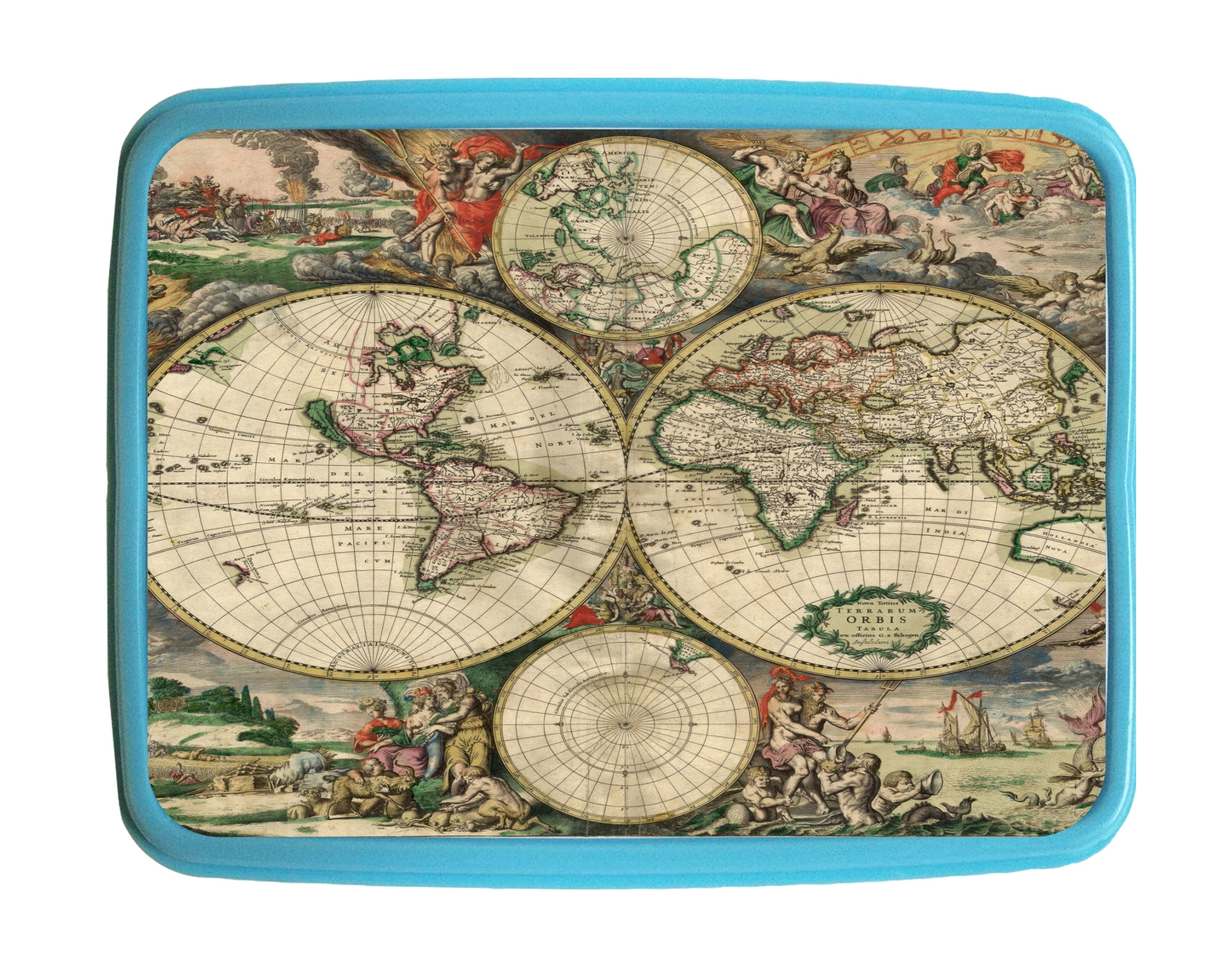 Lunchbox Vintage Antique Globe World Maps Kids Bento Lunch Box with 3 ...
