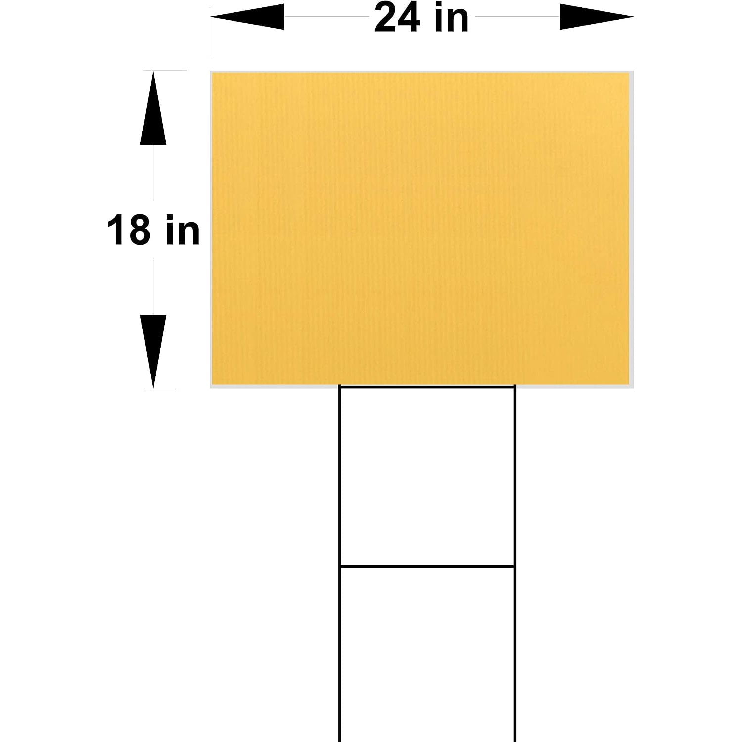 Yard Signs Pack of 10 Yellow Signs 18''x24'' x 4mm Corrugated Plastic ...