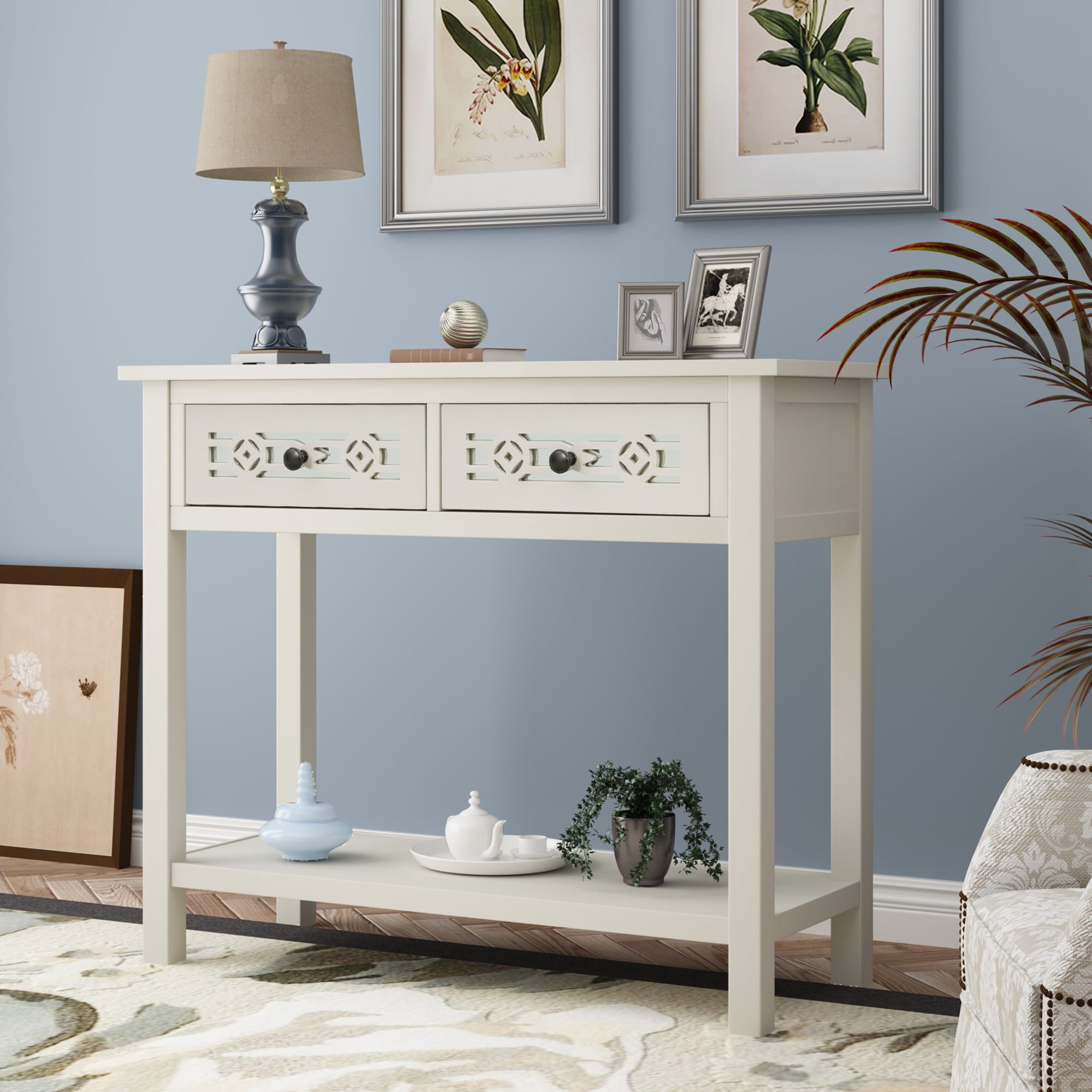 Modern Side Table, Long Narrow Console Table for Entryway, Home Side ...