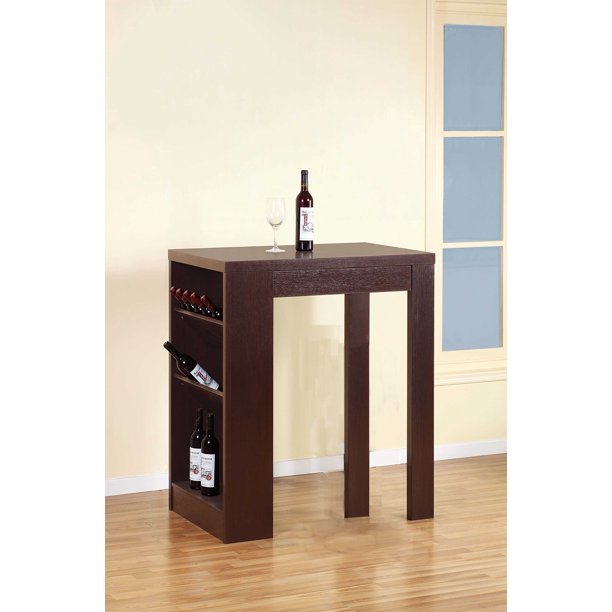 Stylish Bar Table With Table Top Features, Dark Brown - Walmart.com