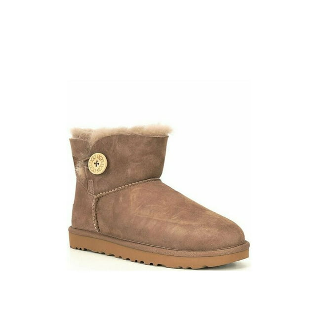 UGG Mini Bailey Button II Women's Suede & Sheepskin Boots 1016422 - Walmart.com