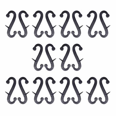 Renovators Supply Shutter Dogs Pair 6.25 in Black Decorative S Shaped ...